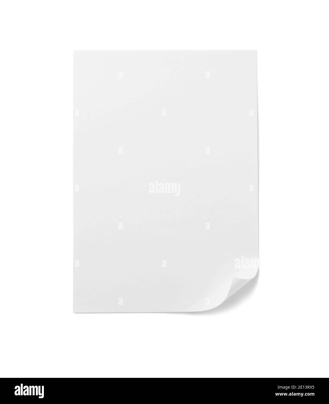 Blank paper sheet on white background Stock Photo - Alamy