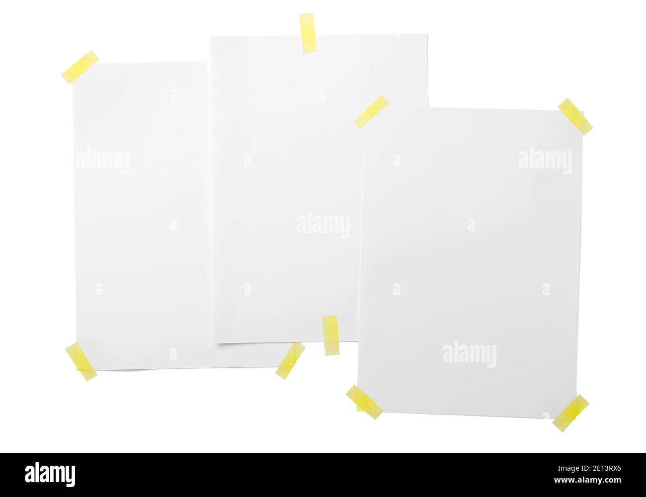 Blank paper sheets on white background Stock Photo - Alamy
