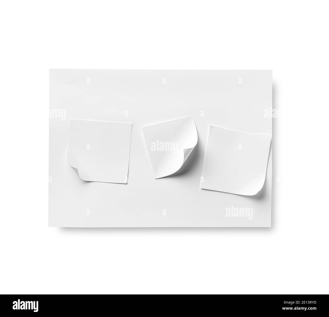 Blank paper sheets on white background Stock Photo - Alamy