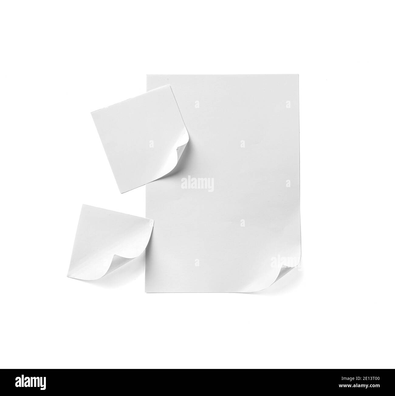 Blank paper sheets on white background Stock Photo - Alamy