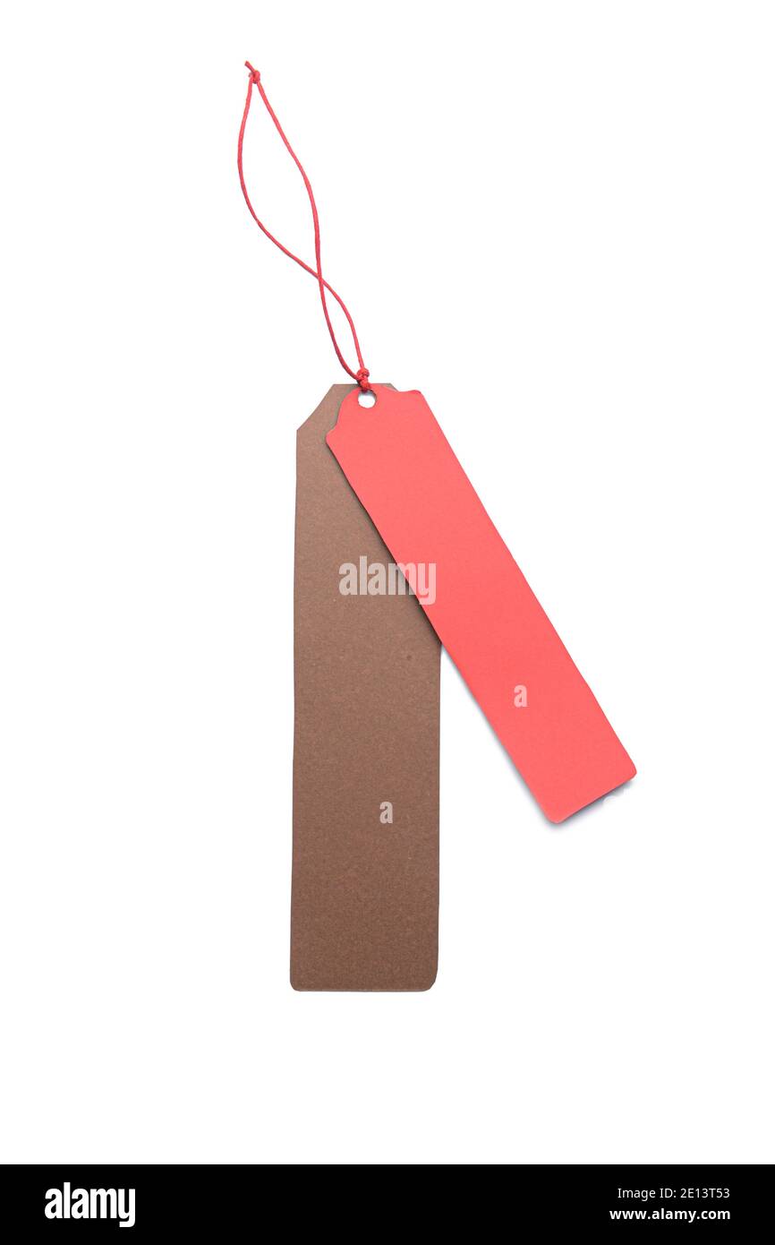 Blank paper tags on white background Stock Photo - Alamy