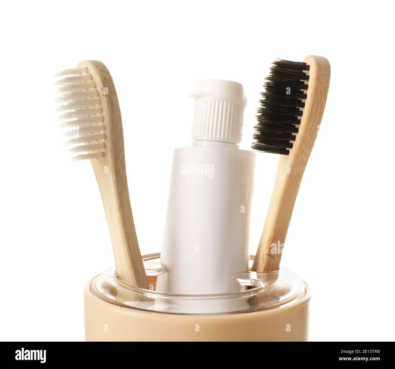 Set for oral hygiene on white background Stock Photo - Alamy