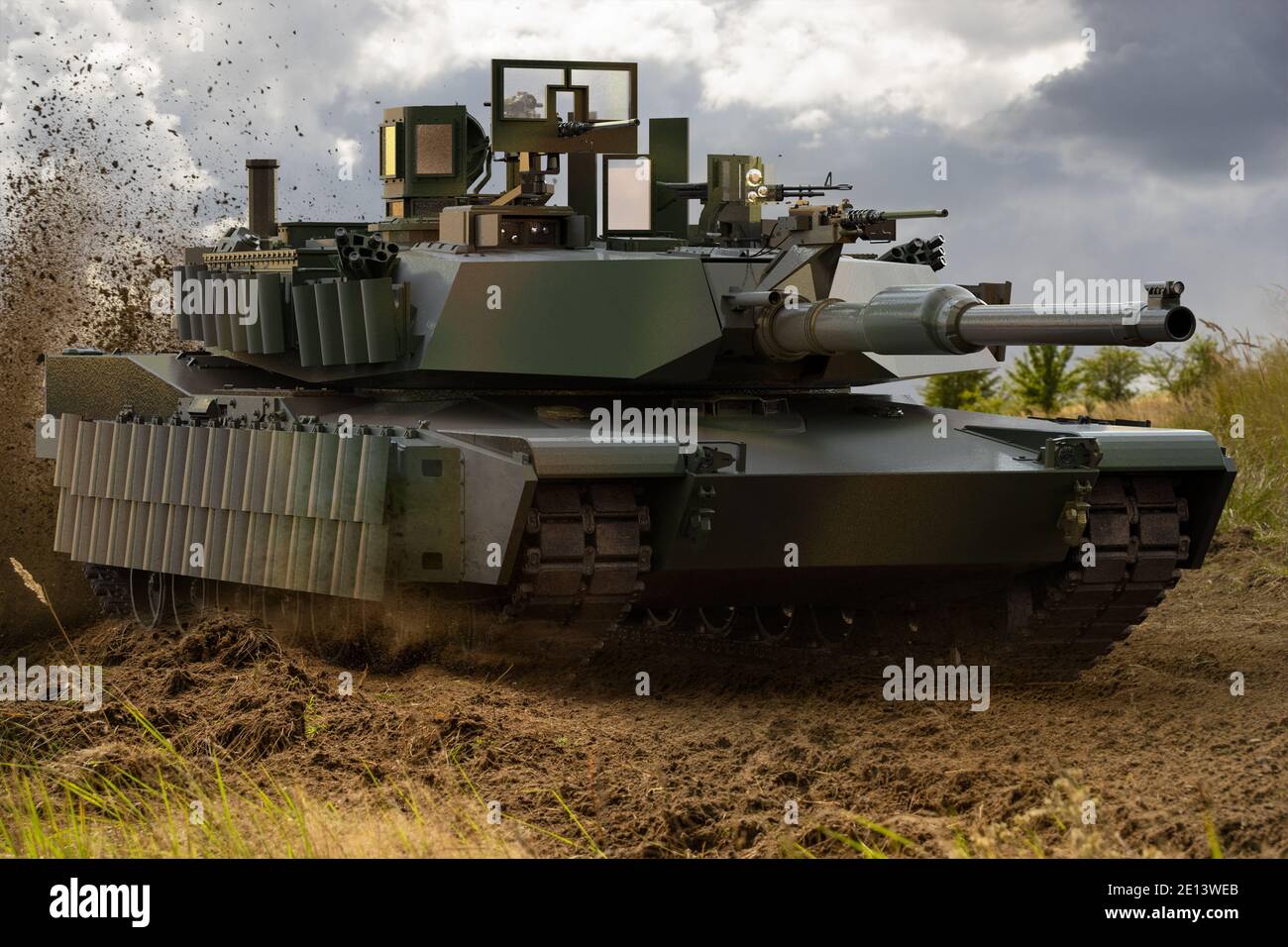 M1A2 SEP Abrams TUSK II tank at the training ground Stock Photo - Alamy