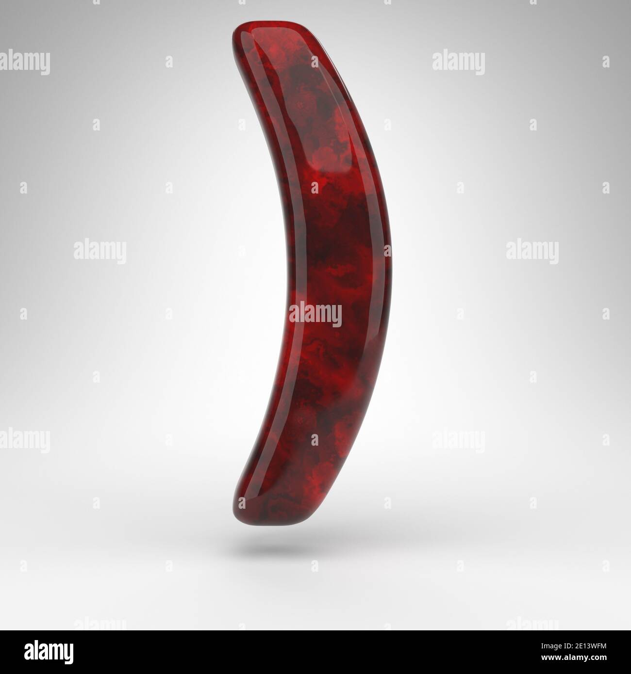Right round bracket symbol on white background. Red amber 3D rendered ...