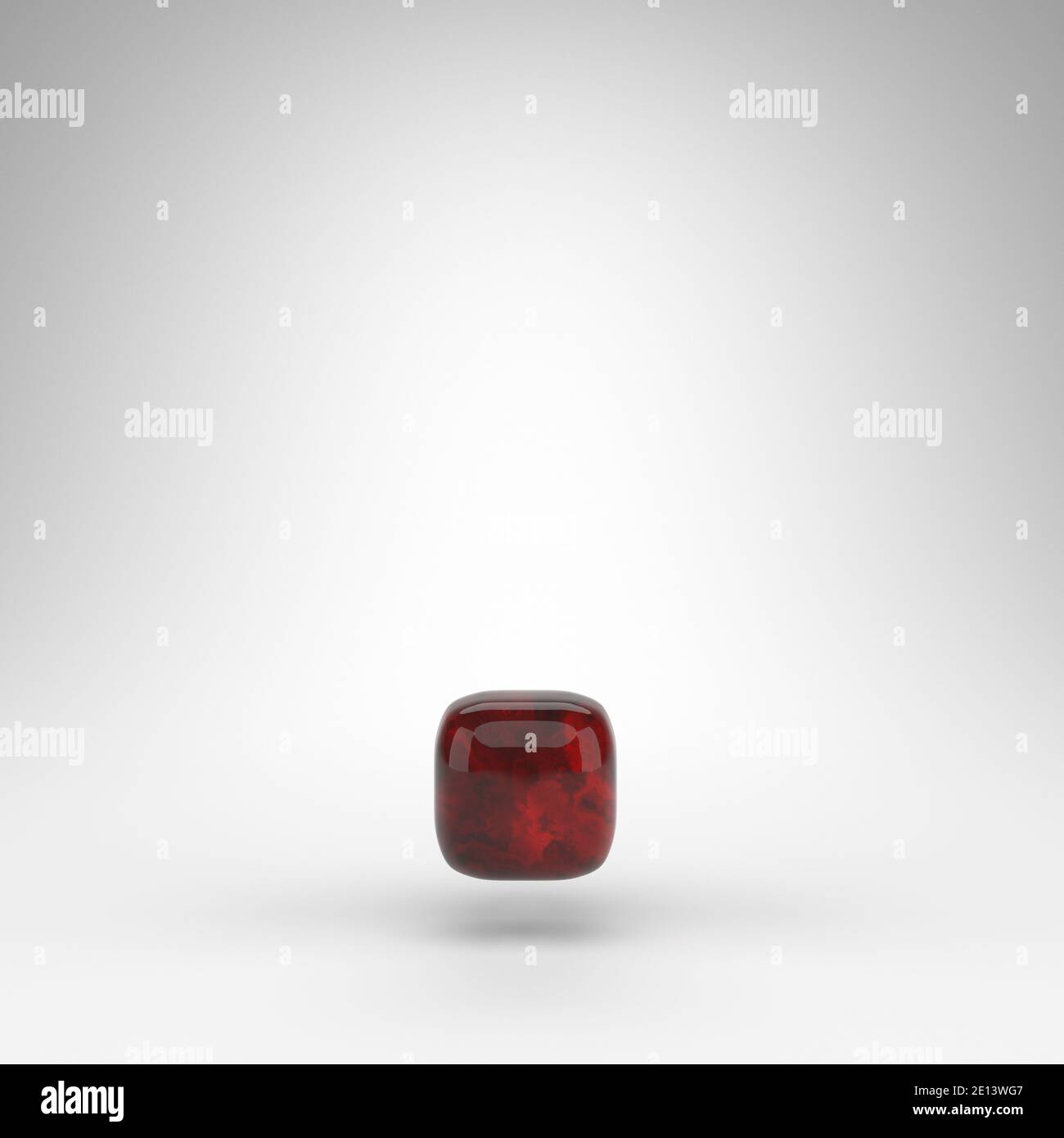 Period symbol on white background. Red amber 3D rendered sign with ...