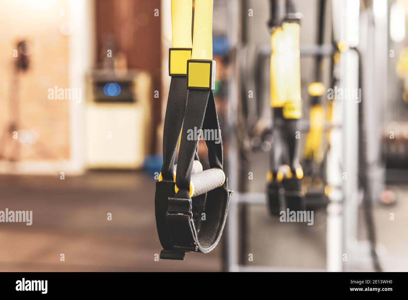 TRX straps in modern gym Stock Photo - Alamy