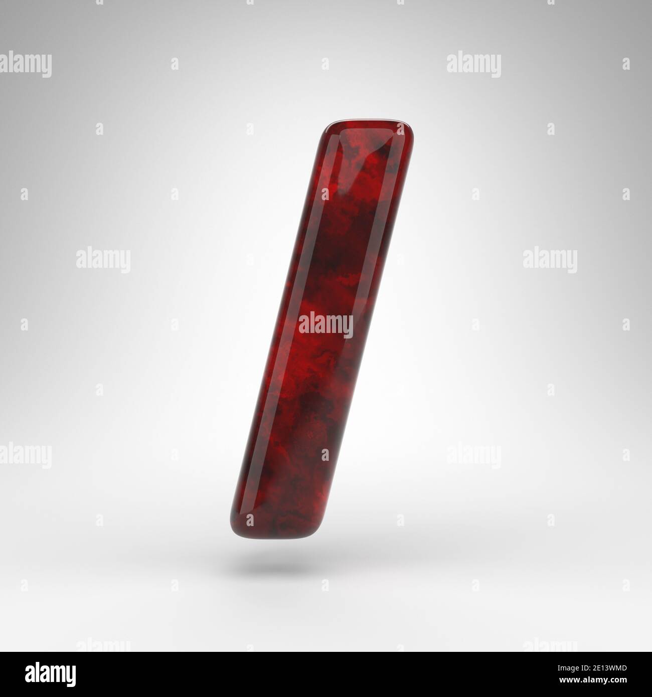 Forward slash symbol on white background. Red amber 3D rendered sign ...