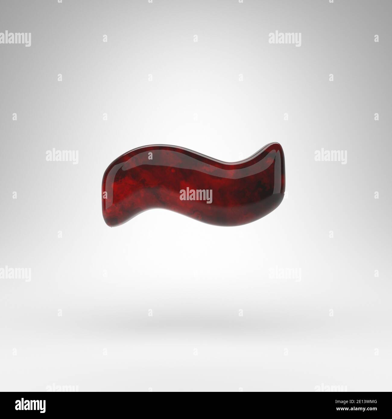 Tilda symbol on white background. Red amber 3D rendered sign with ...