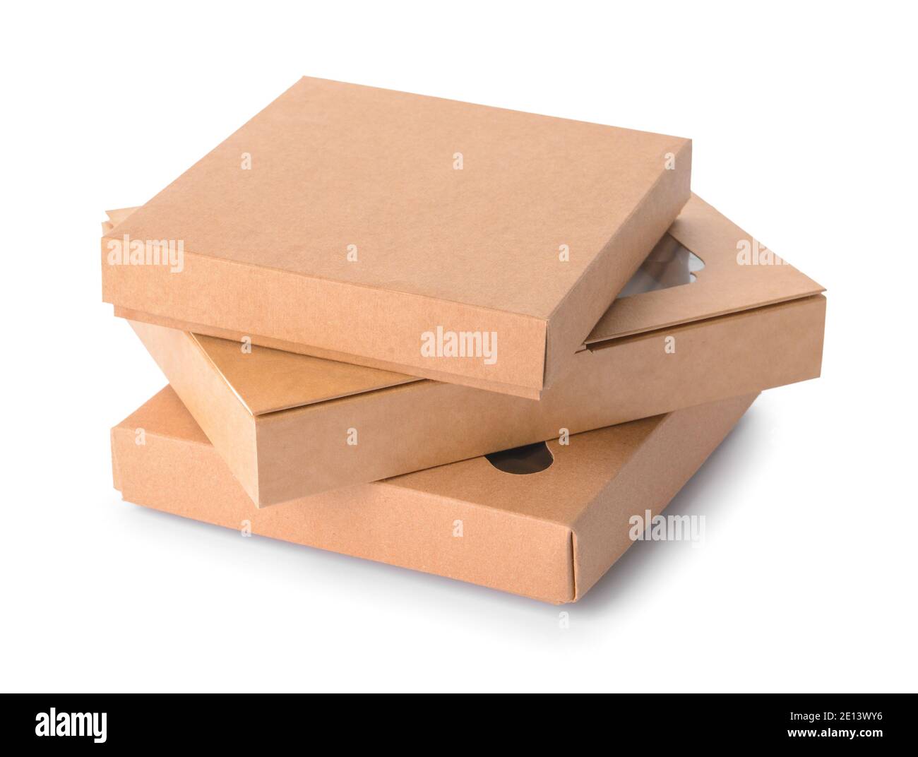 Blank cardboard boxes on white background Stock Photo - Alamy