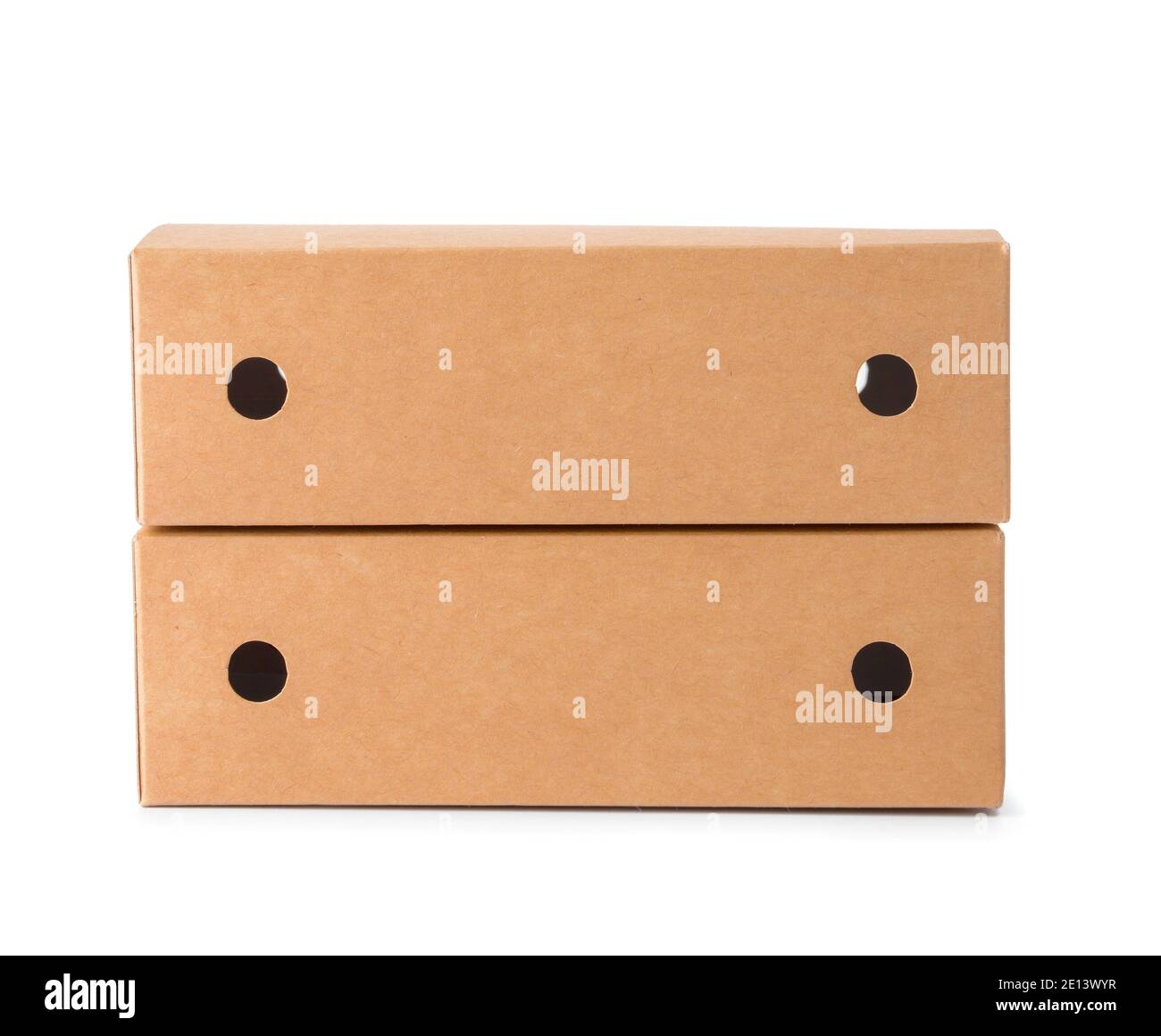 Blank cardboard boxes on white background Stock Photo - Alamy