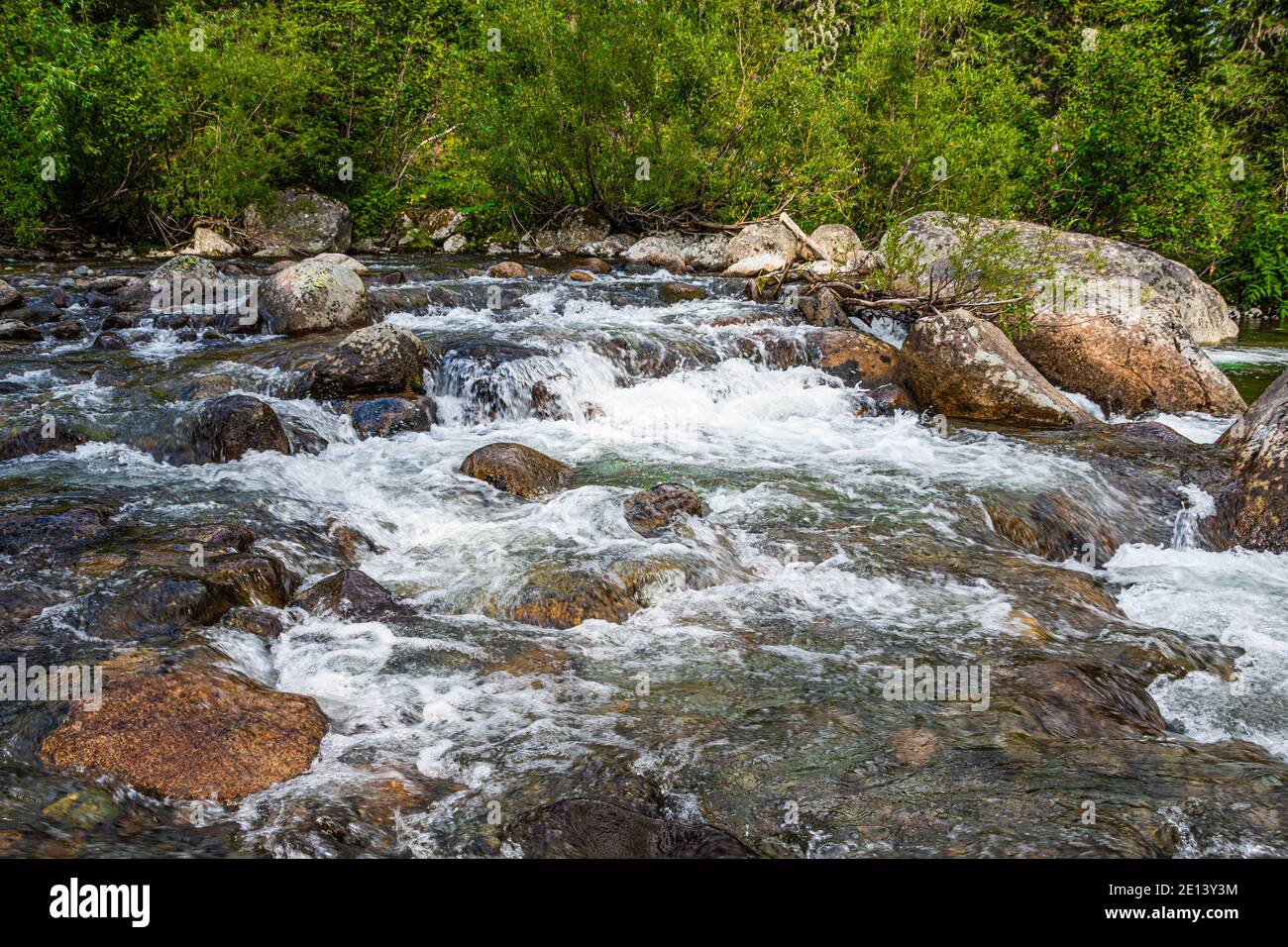 Beautiful river with crystal clear water among fall forest Stock Photo ...