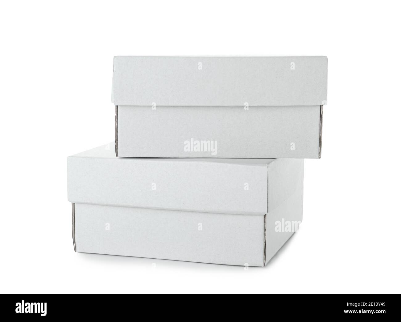 Blank cardboard boxes on white background Stock Photo - Alamy