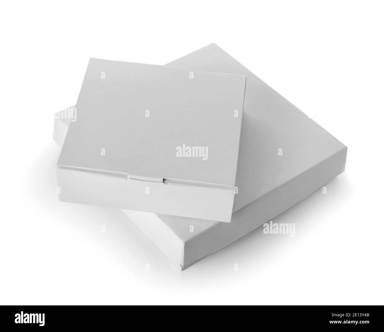 Blank cardboard boxes on white background Stock Photo - Alamy