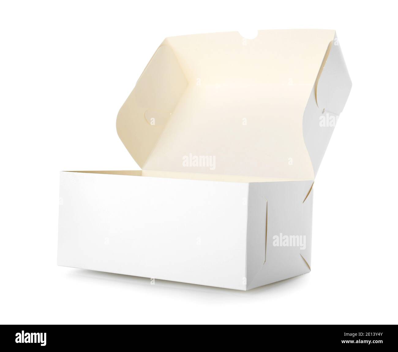 Blank cardboard box on white background Stock Photo - Alamy