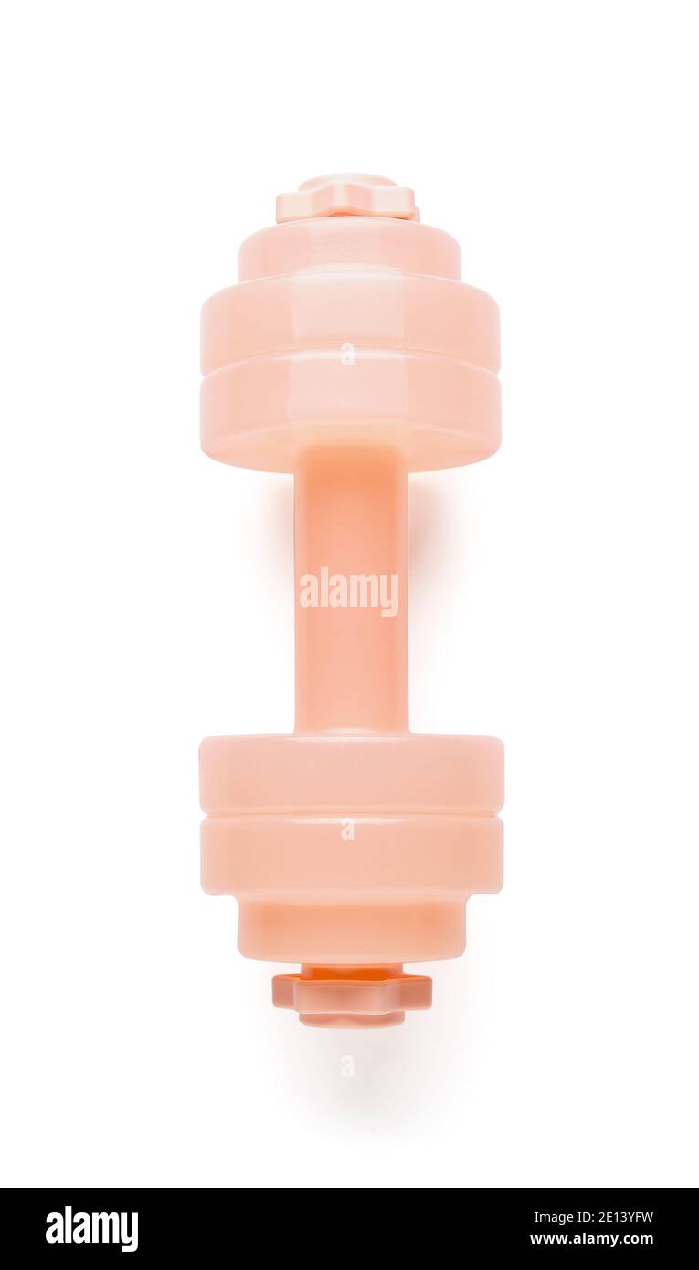 Stylish dumbbell on white background Stock Photo - Alamy