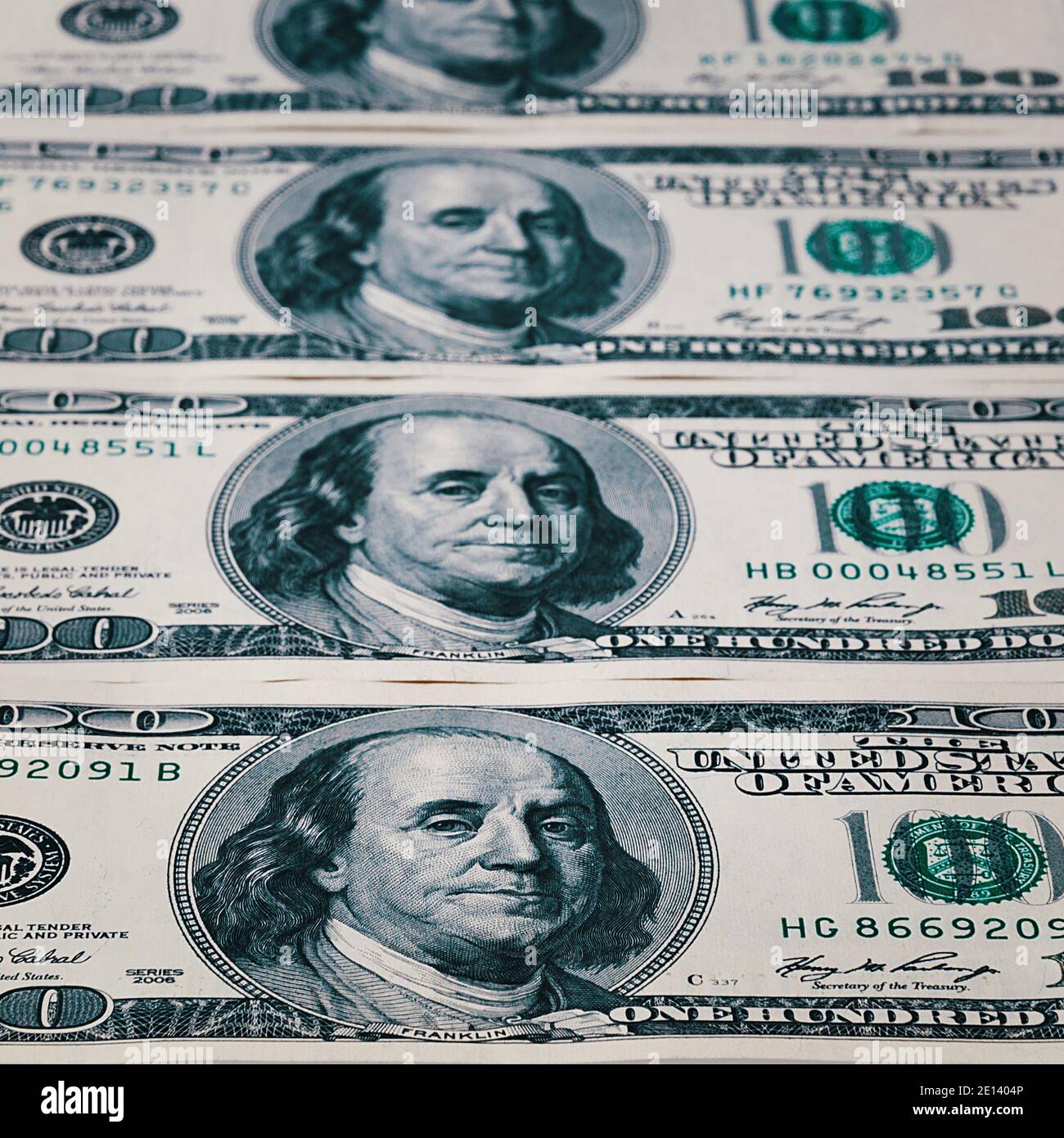Banknotes of dollars are stacked in a row, background Stock Photo - Alamy