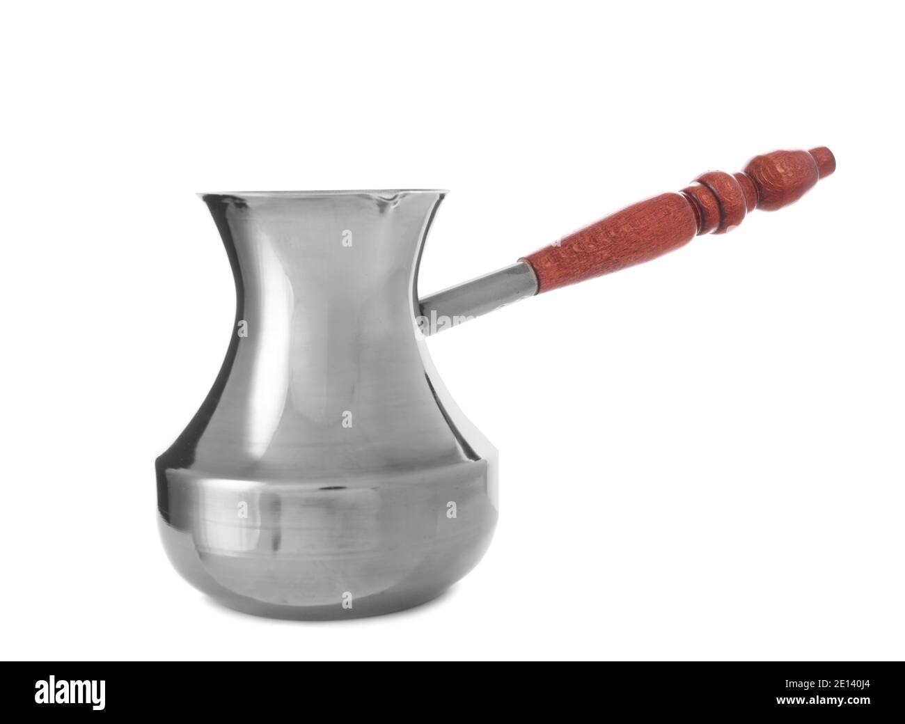 Cezve with coffee on white background Stock Photo - Alamy