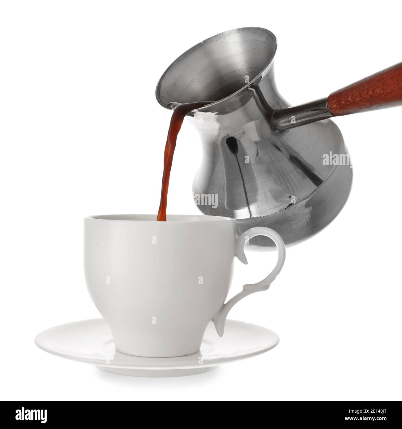 Turkish coffee in cezve Cut Out Stock Images & Pictures - Alamy