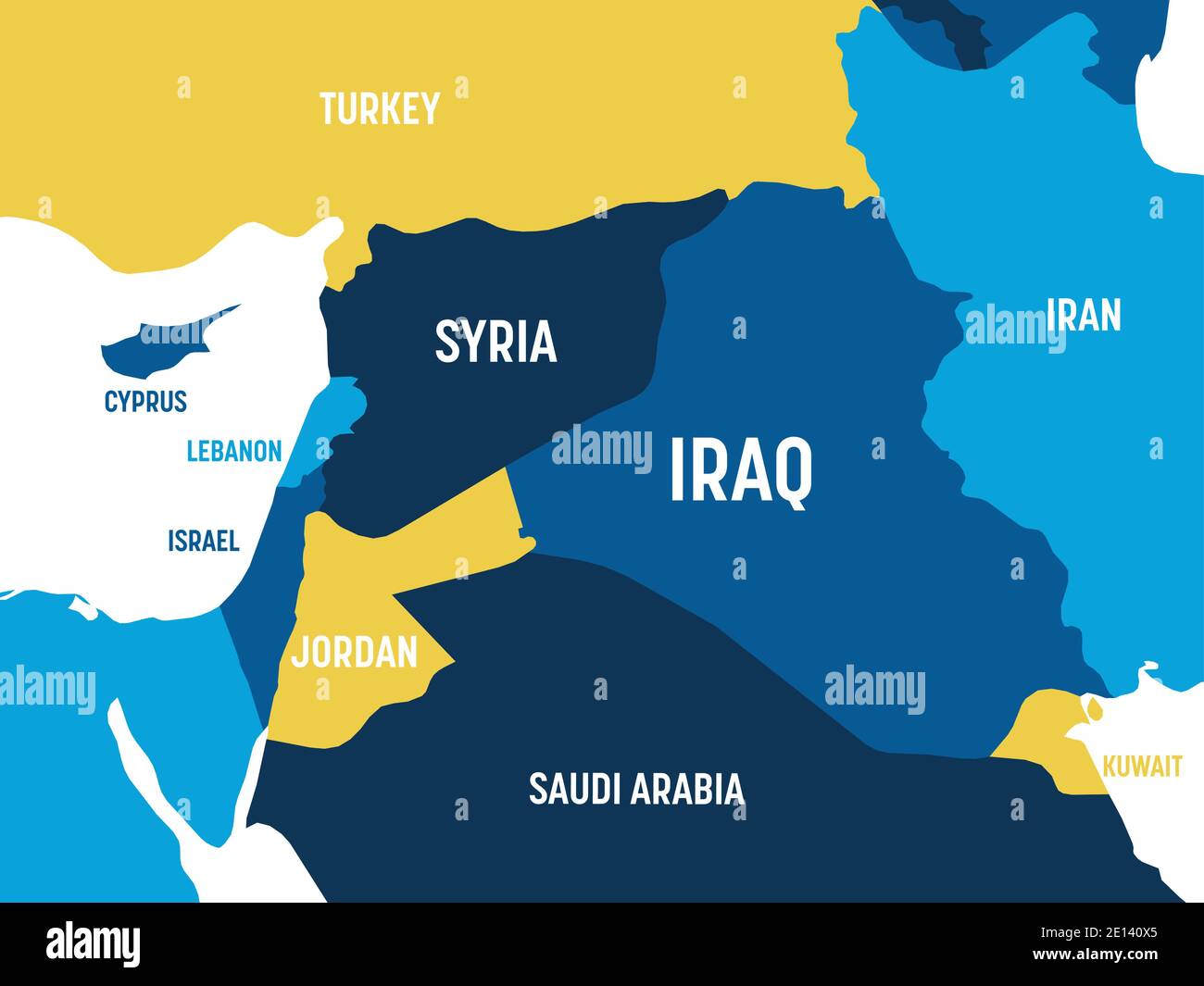 Middle East map - brown orange hue colored on dark background. High ...