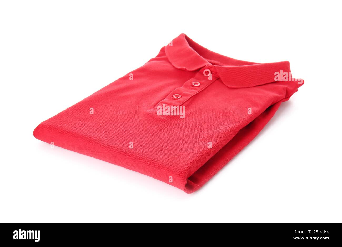 Folded polo shirt on white background Stock Photo - Alamy