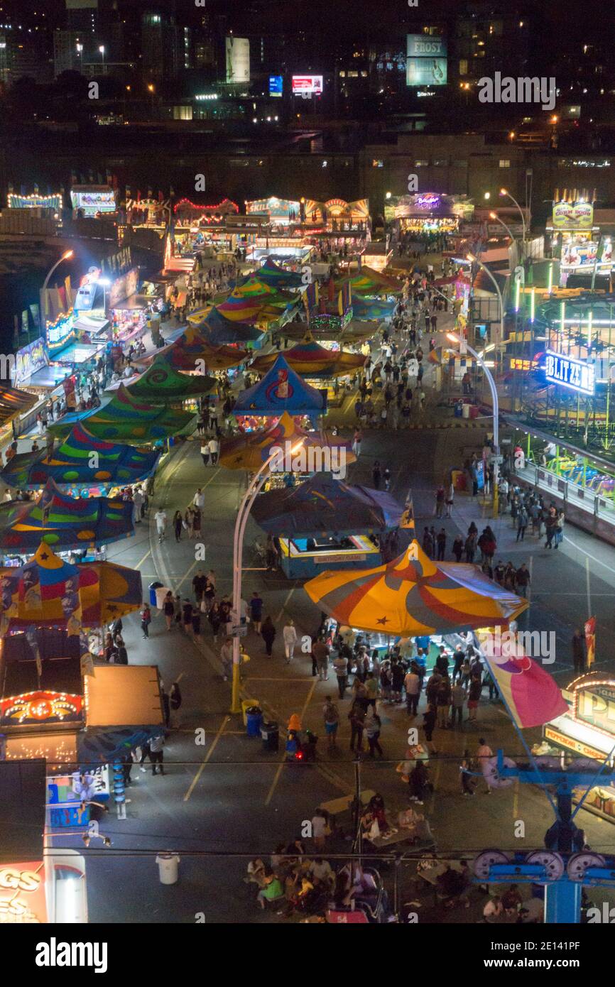 Ariel view of the annual Canadian National Exhibition aka CNE.The ...