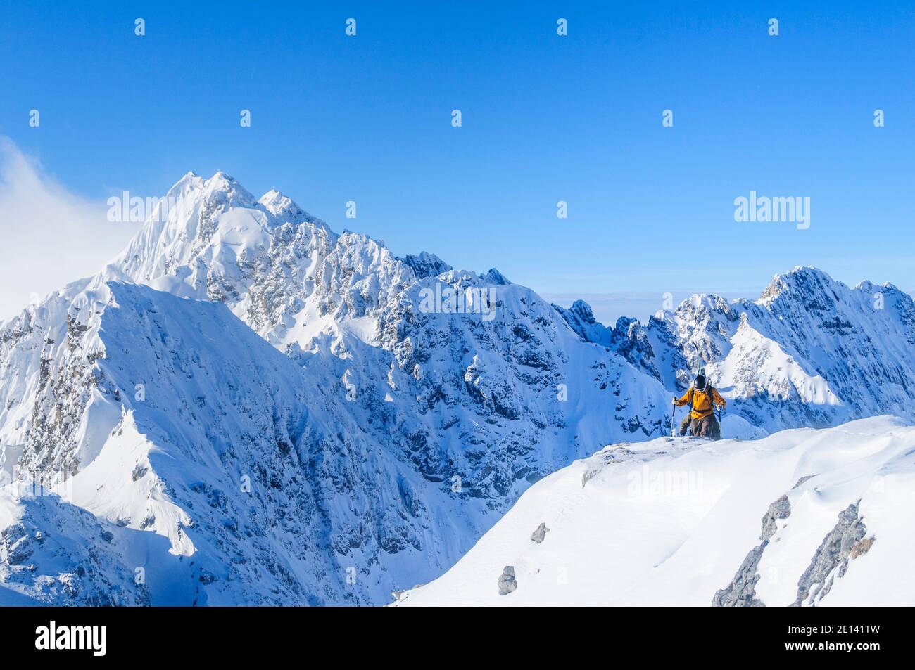 Freeriders during uphill to the famous hafelekar run high over ...