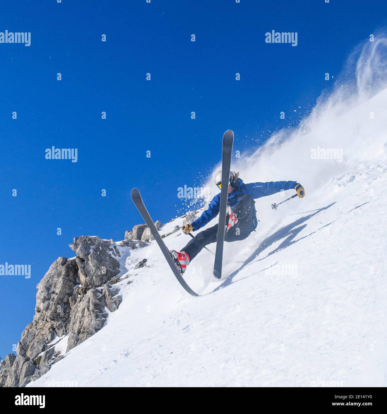 Spectacular crash on steep slope Stock Photo - Alamy
