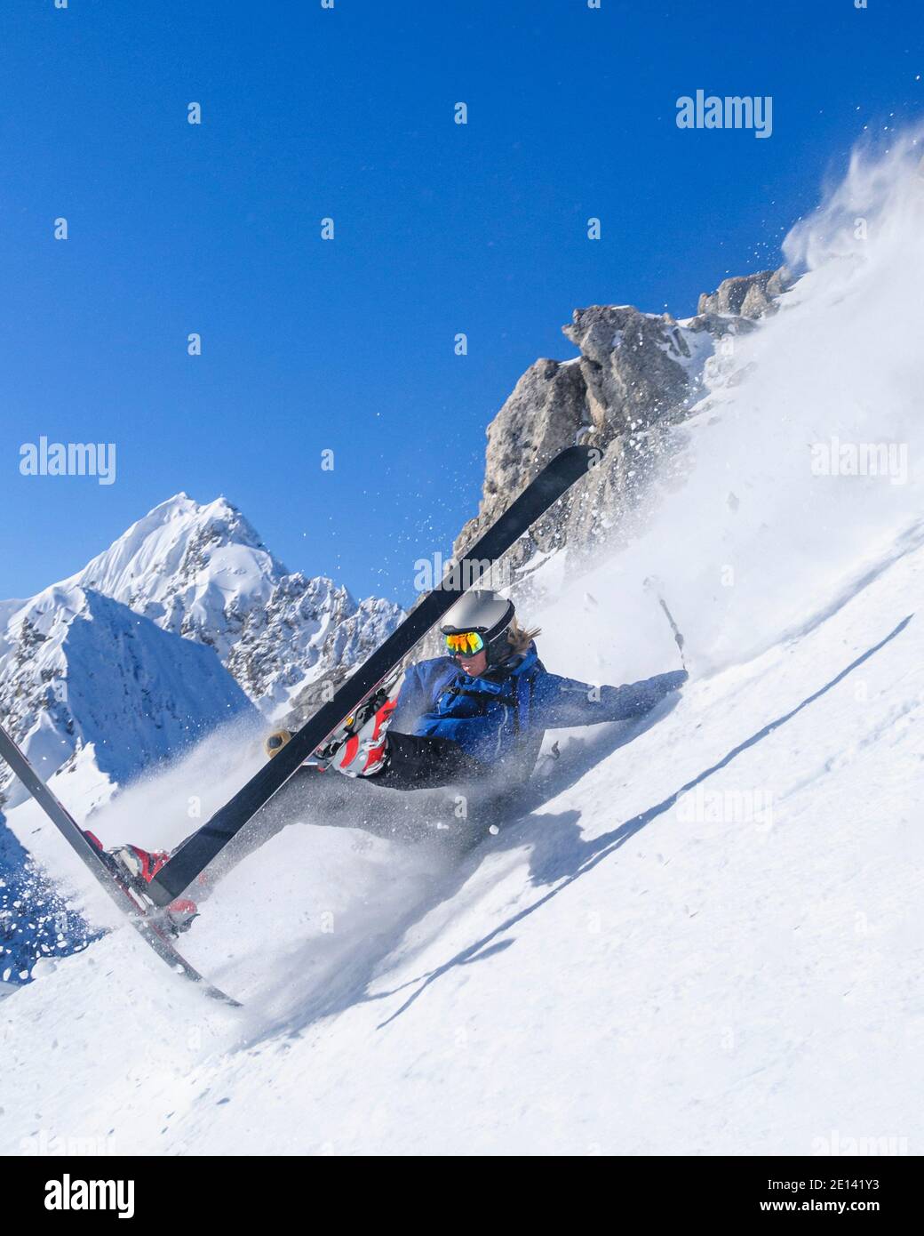 Spectacular crash on steep slope Stock Photo - Alamy