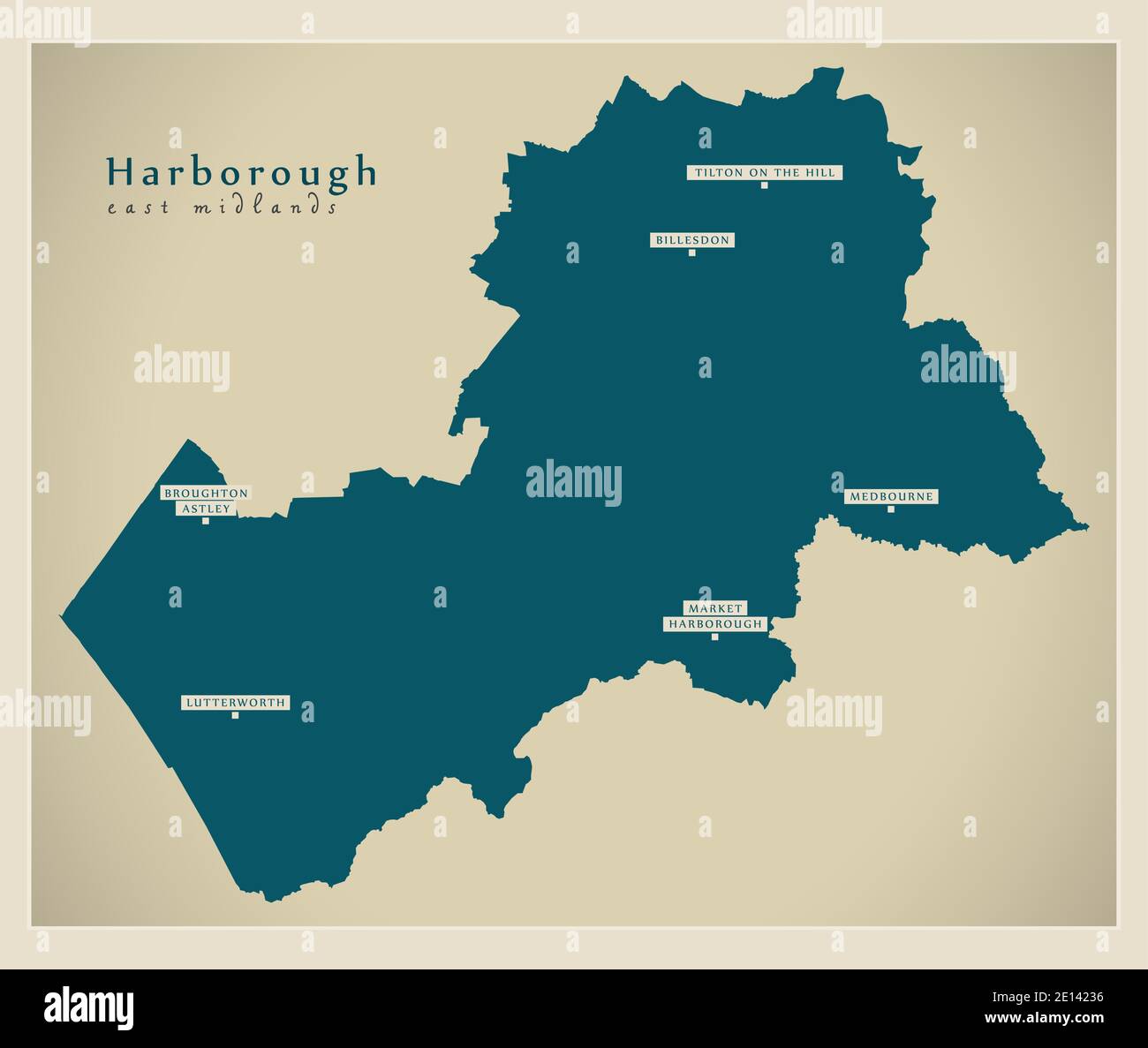 Harborough district map - England UK Stock Vector Image & Art - Alamy