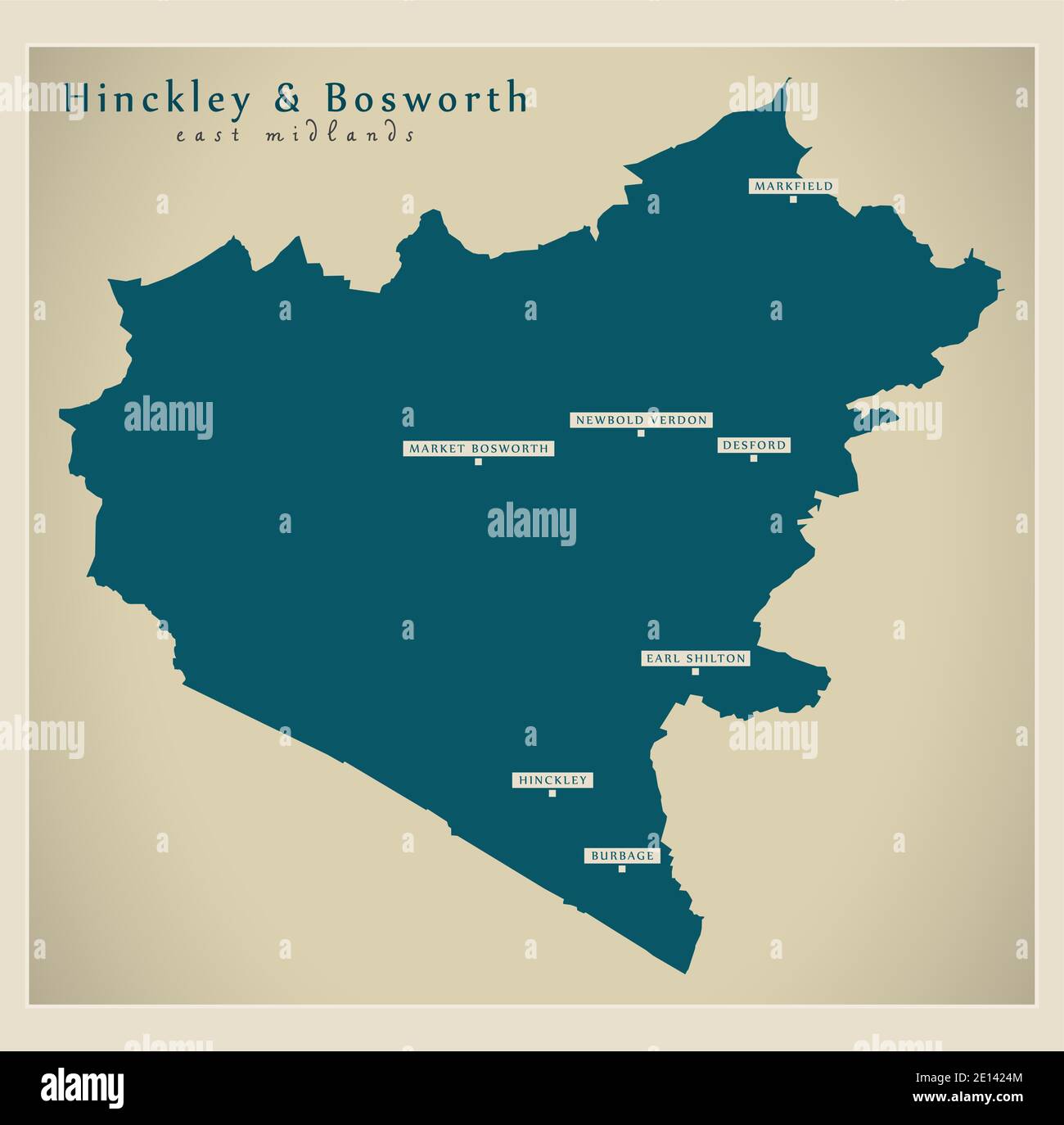 Hinckley and Bosworth district map - England UK Stock Vector Image ...