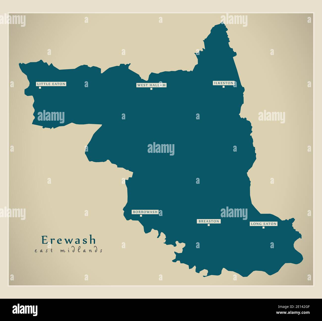 Erewash district map - England UK Stock Vector Image & Art - Alamy