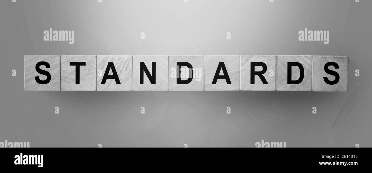 Standards Word Written on Wooden Cubes. Policies concept Stock Photo ...