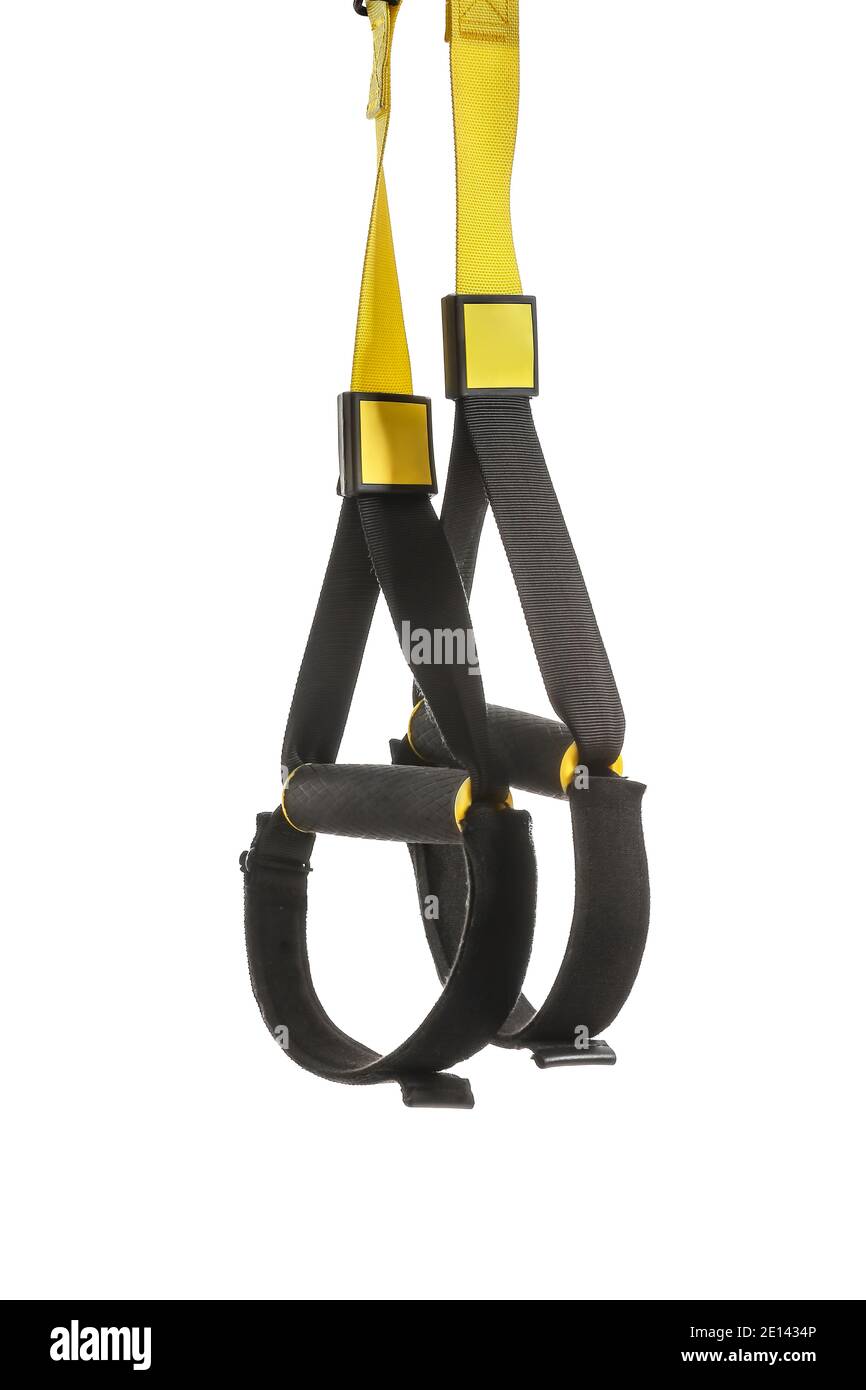 TRX straps on white background Stock Photo - Alamy