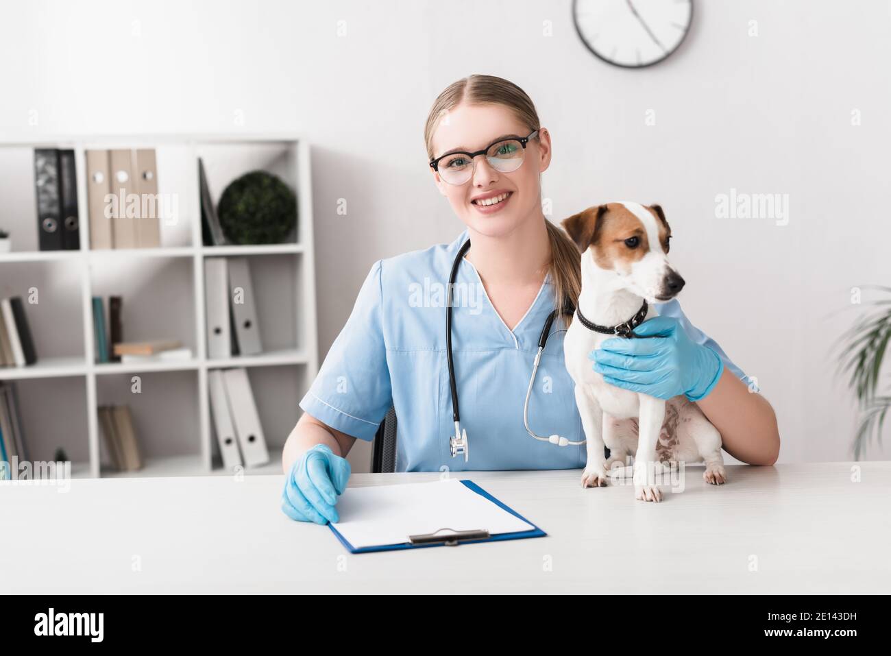 Beautiful woman vet look camera hi-res stock photography and images - Alamy