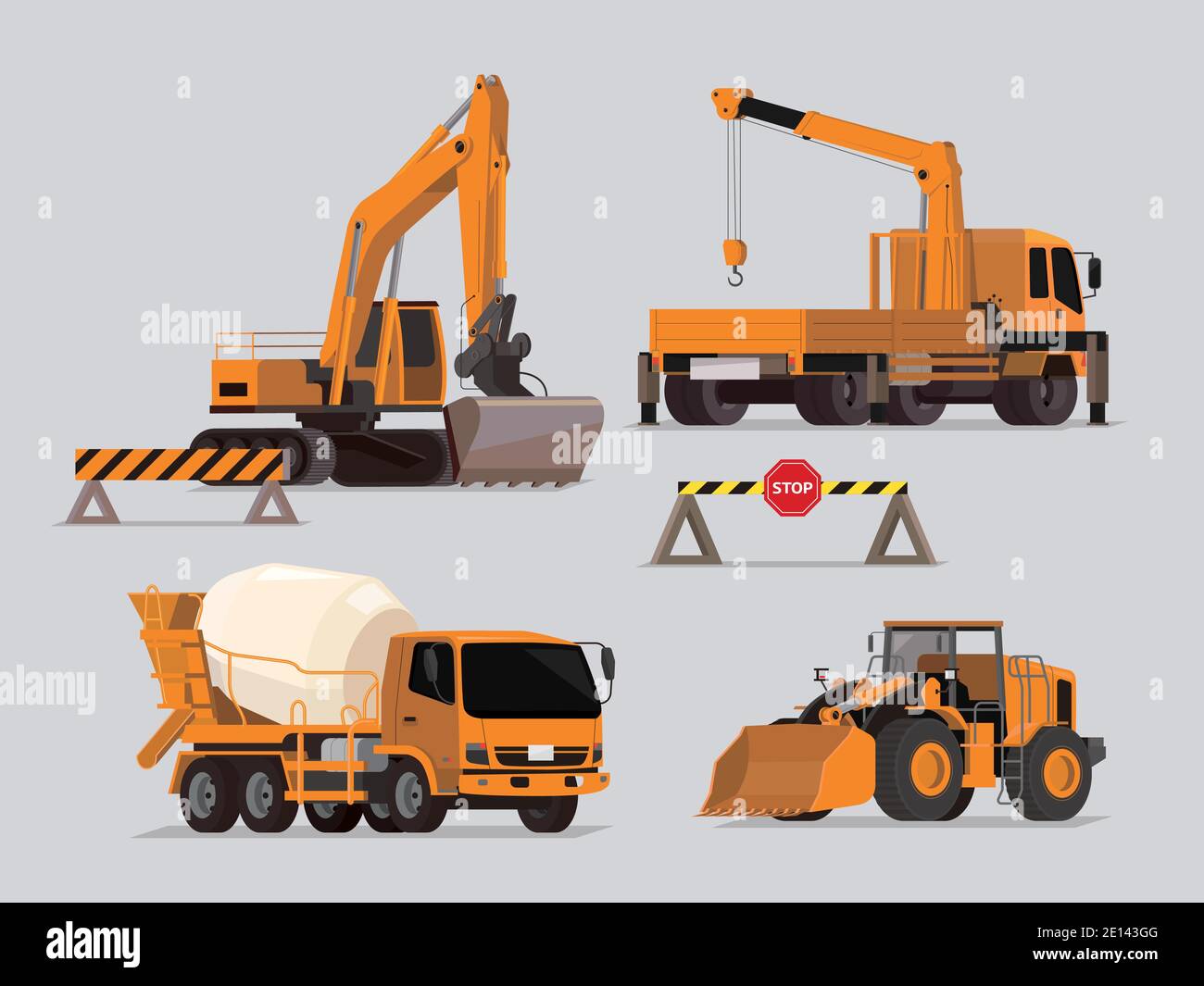Vector set of construction vehicles Stock Vector Image & Art - Alamy