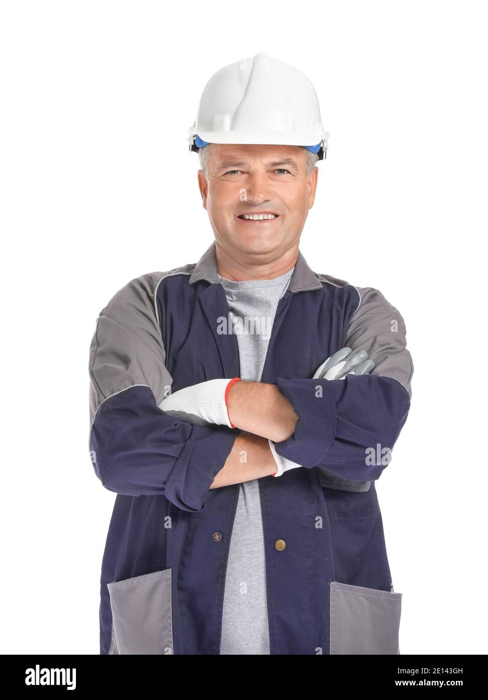 Miner man on white background Stock Photo - Alamy