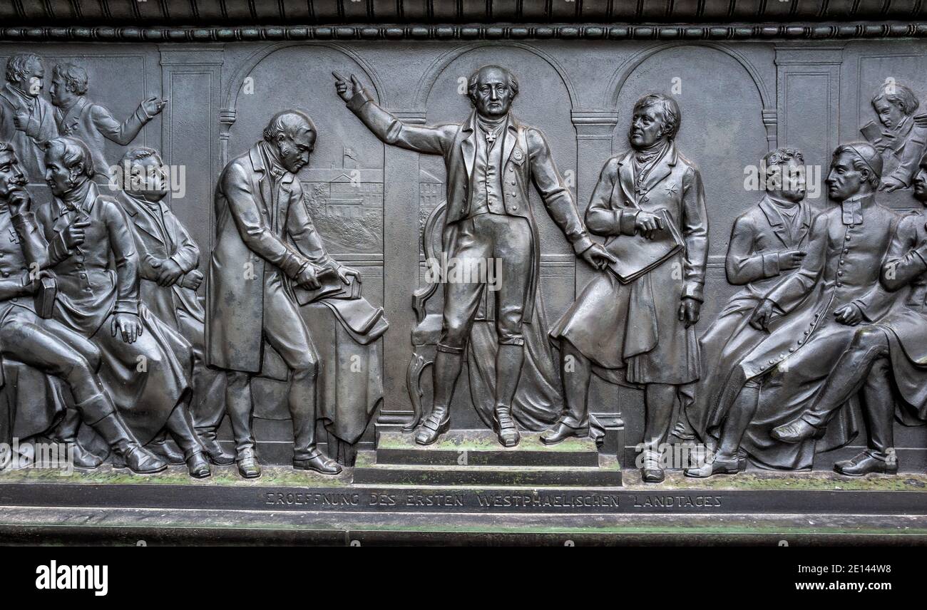 Bronze Sculptures On The Pedestal Of A Monument In Front Of The House ...