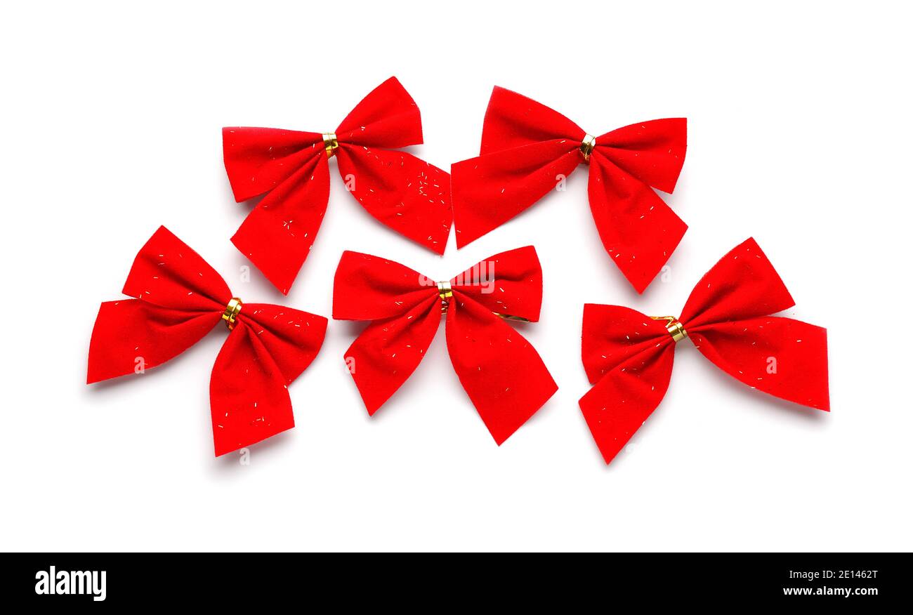 Beautiful Christmas bows on white background Stock Photo - Alamy