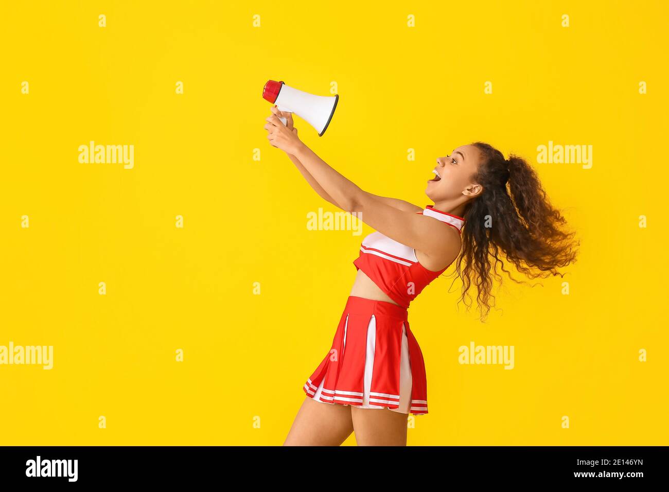 Cheerleader megaphone hi-res stock photography and images - Alamy