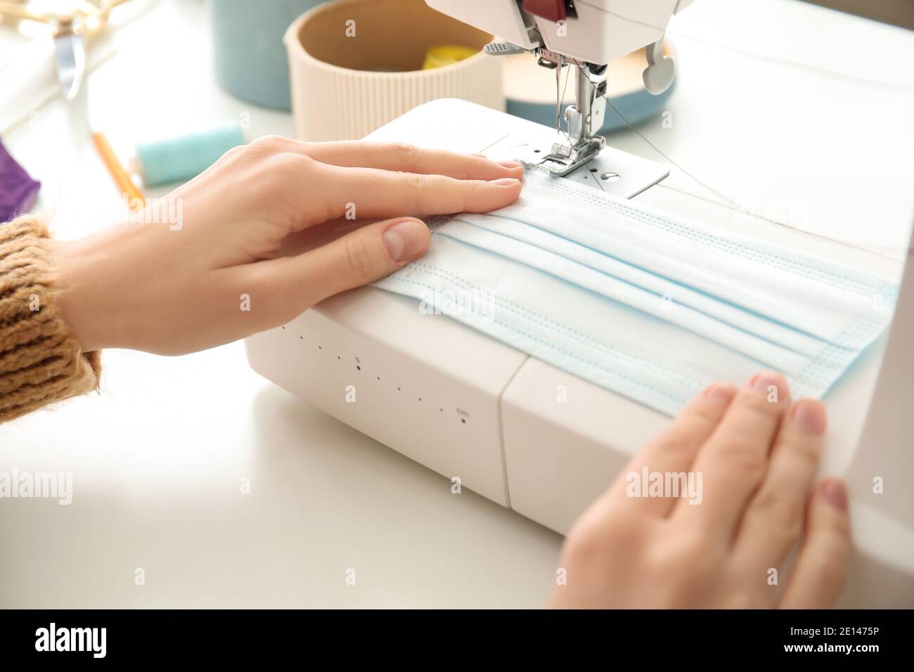 Closeup process medical face masks hi-res stock photography and images ...