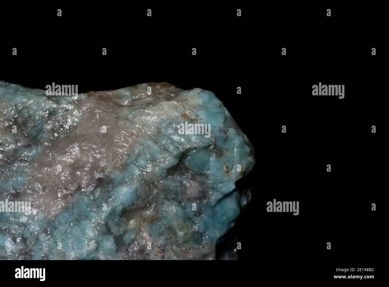 minerals with blue lazulite on black background closeup left Stock ...