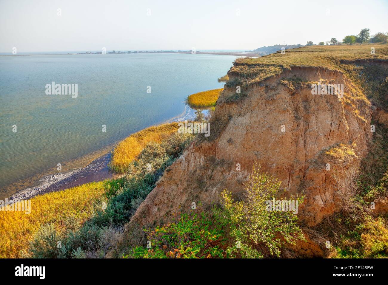 Spectacular coastal cliffs and lagoon scenery Stock Photo - Alamy