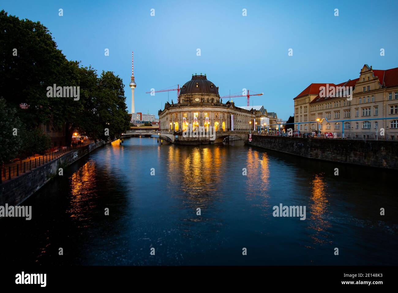 Bode-Museum At Night In Berlin Stock Photo - Alamy