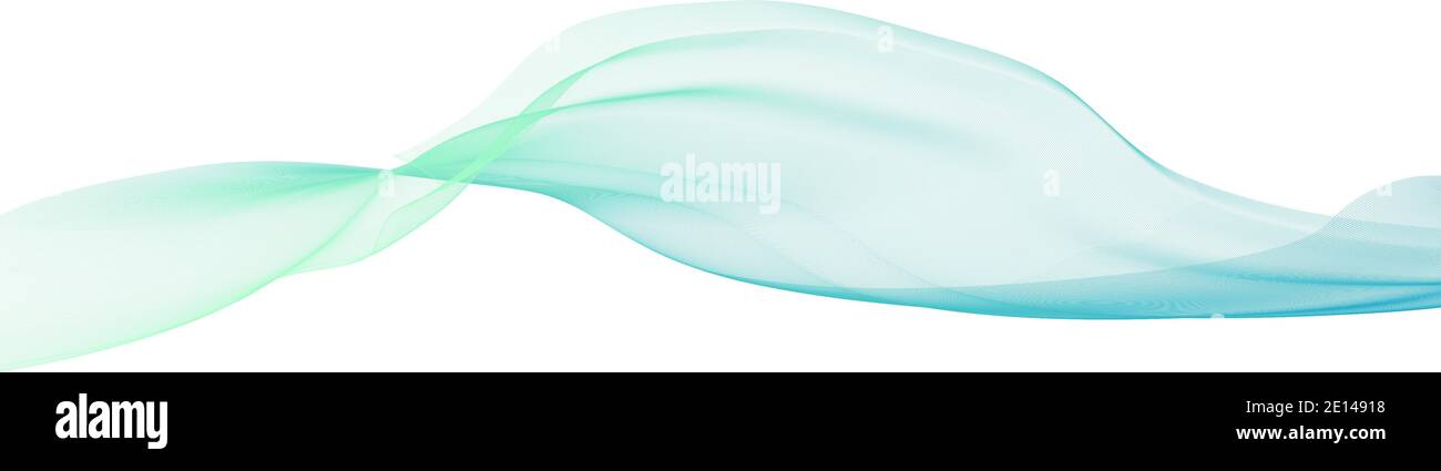 Abstract turquoise blue transparent veil on white background. Subtle ...