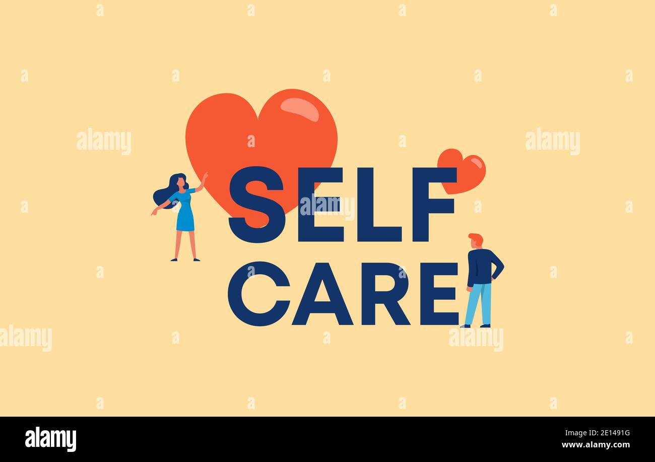Self care illustration. Taking care of your health and body relaxation ...