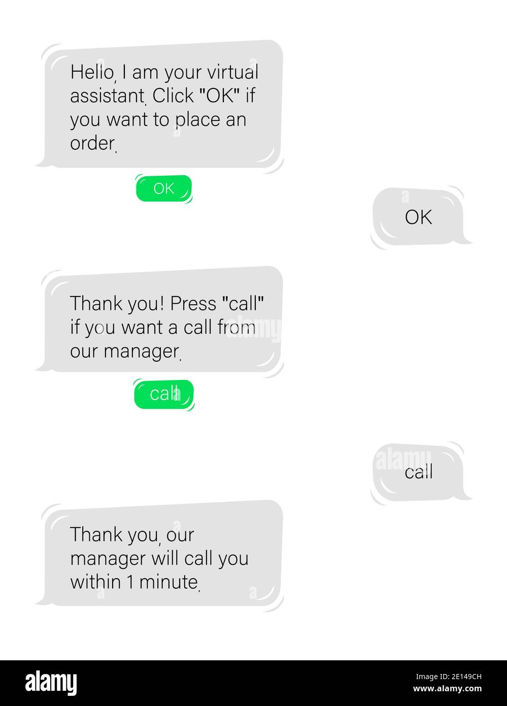 Dialogue with chat bot in web application. Communication with virtual ...