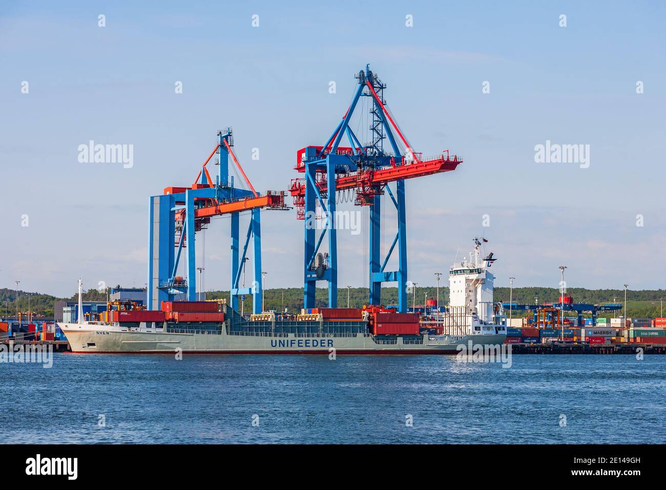 Container ships at the port for loading Stock Photo - Alamy