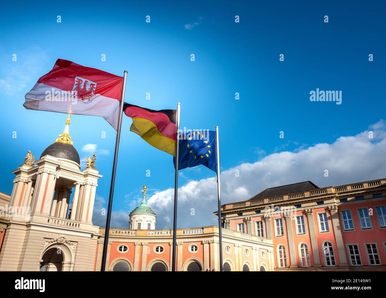 The National Flag Of Brandenburg In The Courtyard Of The Potsdam State ...
