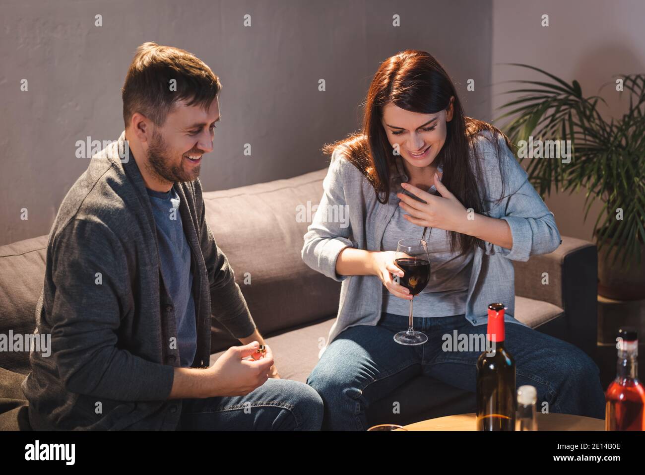Excited family drinks hi-res stock photography and images - Alamy