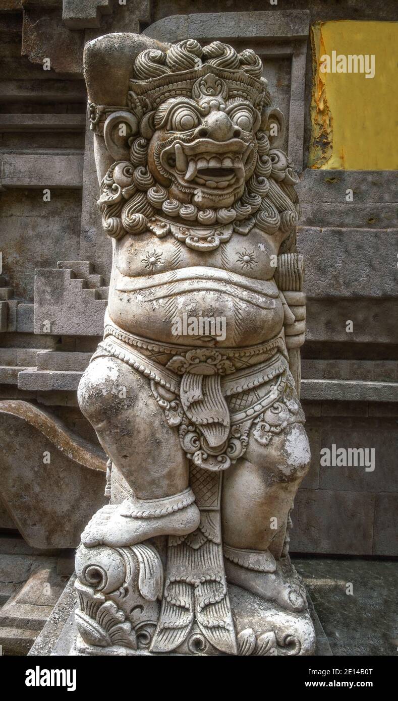 Tipical sculpture of the balinese tradition, real ancient art Stock ...